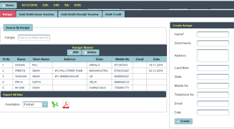 Karigar - JewelleryAdmin ERP Software - MarvelSoft - Administration Simplified